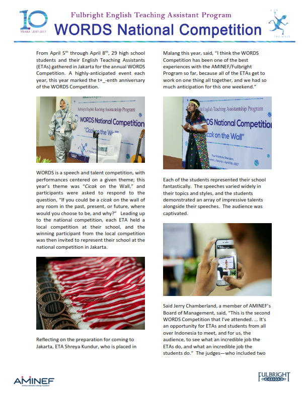 WORDS National Competition